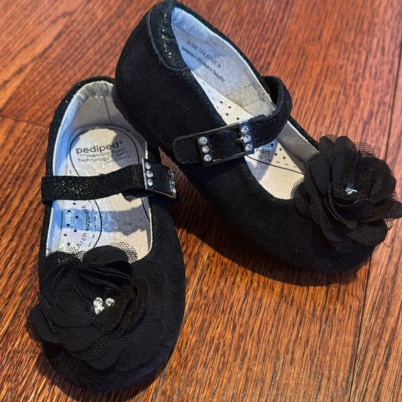 pediped | Shoes | Pediped Memory Foam Black Shimmery Suede Mary Jane ...